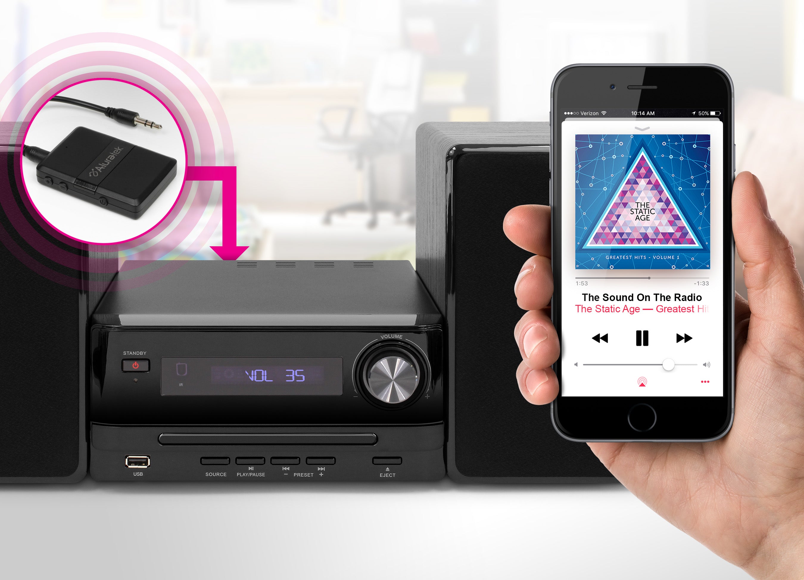 Bluetooth Audio Receiver / Transmitter with Detached Cable | Bluetooth