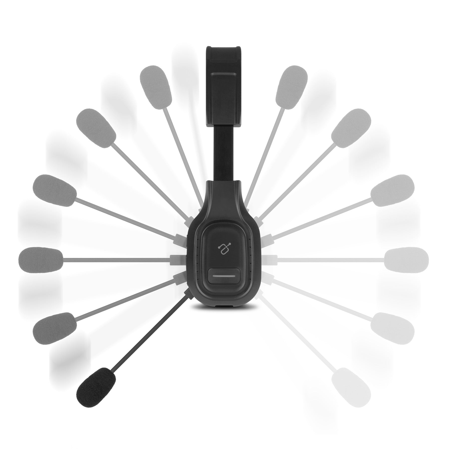 Bluetooth Wireless Headset with Noise Cancelling Boom Microphone and B