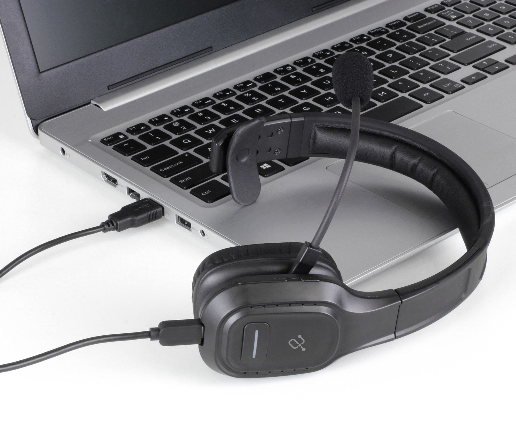 Bluetooth Wireless Headset with Noise Cancelling Boom Microphone and B