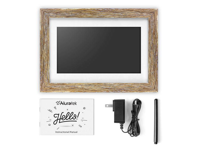Distressed Wood Digital Photo Frame with Automatic Slideshow - 10 inch