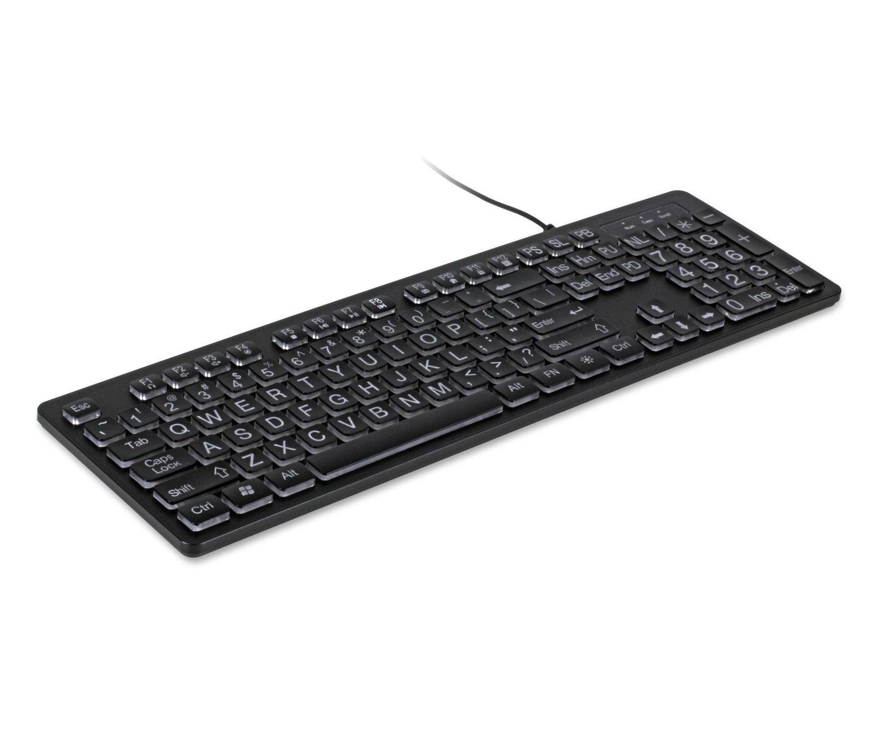 Large Print Tri-color LED Backlight Illuminated Keyboard