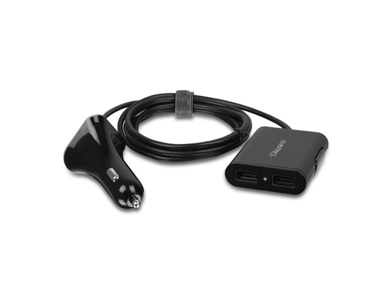 4-Port USB Car Charger with Extended Charging Ports