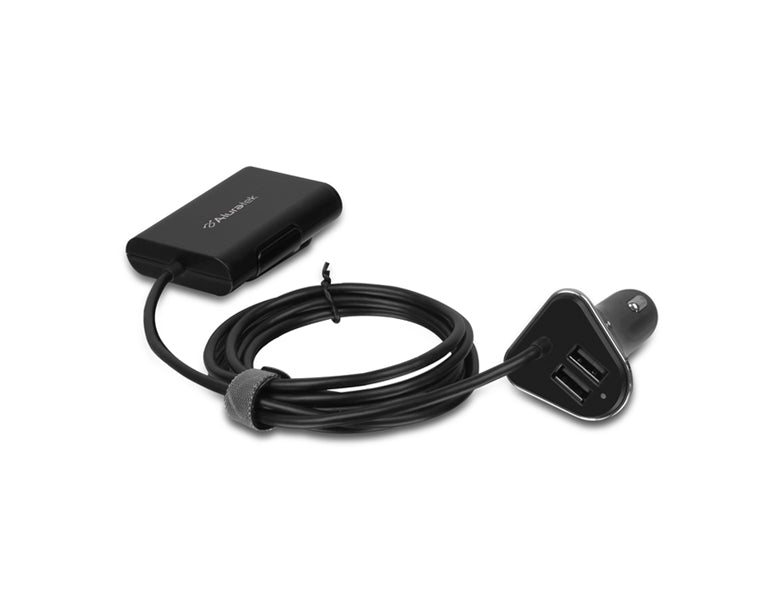 4-Port USB Car Charger with Extended Charging Ports