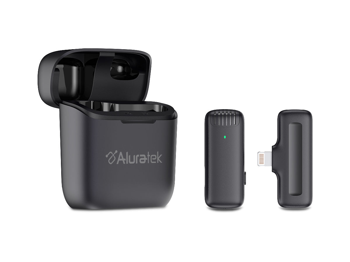 Wireless Lightning Vlogging Lapel Microphone with Charging Case