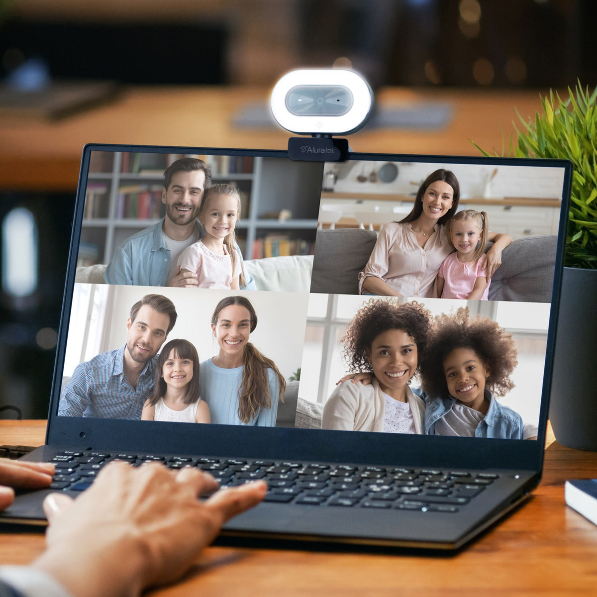 1080p Webcam With Ring Light | Auto Focus, Mic