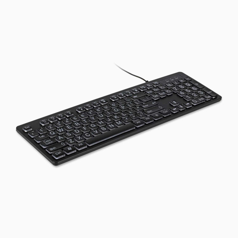 Large Print LED Keyboard | Tri-Color Backlit USB – Aluratek